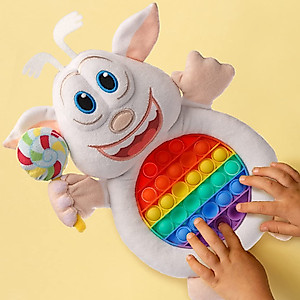 Booba Pop Sensory Plush Doll - Two in One - Fidget and Plush Toy from Netflix Show Booba Cute, Soft, Stuffed Plush Plush Doll for Kids - Officially Licensed Product - 14 Inches
