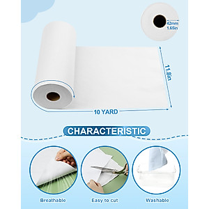 PLANTIONAL Iron-On Fusible Fleece Interfacing: 11.8 Inches x 10 Yards Medium Weight One-Sided Loft Iron On Fusible Fleece White for Quilting Tote Bags and Home Decor