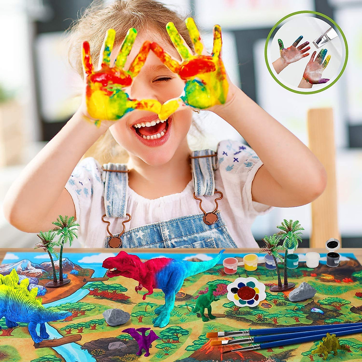 Retruth Dinosaur Painting Kit for Kids, Dinosaur Toys for Kids Age 4 5 6 7 8, Paint Your Own Dinosaur Arts & Crafts Painting Kits for Kids Age 4-8, for Kids Boys Girls