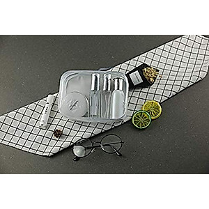 BEFORYOU 6 Pack Clear Toiletry Carry Pouch with Zipper Portable Plastic Waterproof Cosmetic Bag TSA Approved for Vacation Travel Bathroom and Organizing (White, Small)