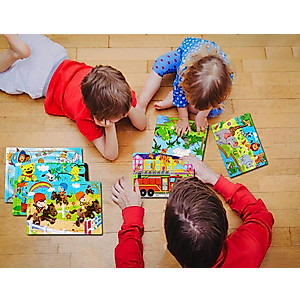 Puzzles for Kids Ages 3-5, 6 Pack Wooden Jigsaw Puzzles for Toddlers 30 Pieces Preschool Educational Learning Toys Set for Boys and Girls