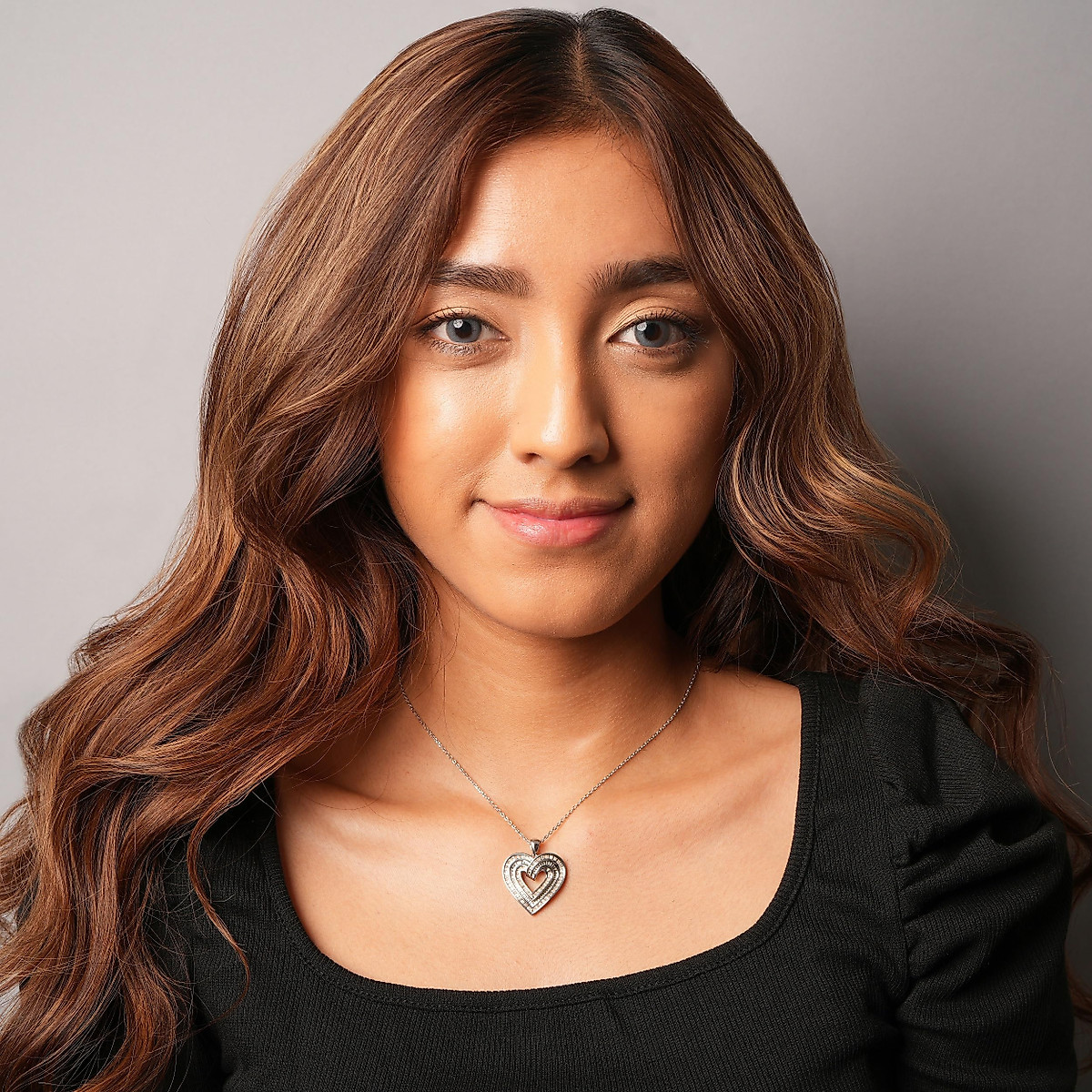 NATALIA DRAKE 1/2 Cttw Diamond Heart Necklace for Women in Rhodium Plated 925 Sterling Silver