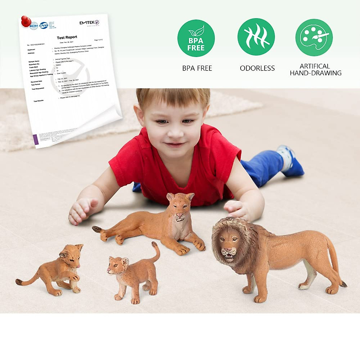 Volnau Animal Toys Figurines 11PCS Africa Figures Zoo Pack for Kids Christmas Decoration Gift Preschool Educational and Jungle Lion Forest King Set