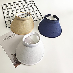 jecvxor Cloth Covered Slip-On Visor for Women, Adjustable Cap Sports Sun Visors for Men, Women's Clip On Golf/Tennis/Running Visor Hat (White)