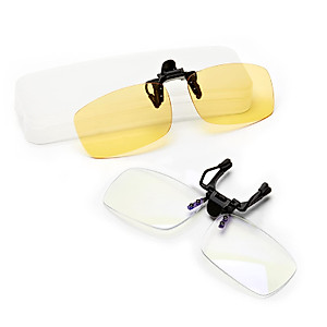 riwissipa Clip on Blue Light Blocking Glasses Anti Blue Light Filter Computer Gaming Glasses Eye Protection for unisex (Day & Night, Regular)