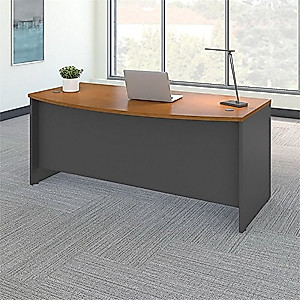 Bush Business Furniture Series C 72W x 36D Bow Front Desk in Natural Cherry