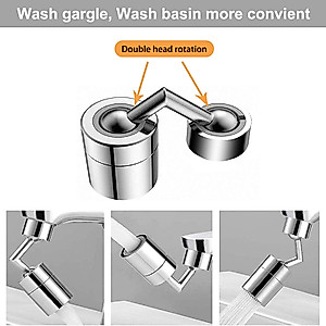 OUPUSES Newest Universal Splash Filter Faucet, 720° Rotatable Faucet Sprayer Head with Durable Copper, Anti-Splash Movable Tap Head Water Saving, Faucet Aerator Leakproof Design with Double O-Ring