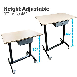 BetterHabitat Portable Height Adjustable Home Work Desk | Extremely Versatile & Durable | Imagine the Possibilities | Weatherproof: Indoor or Outdoor! 36"x24", Height Adjusts 30"- 46" | 3 yr warranty