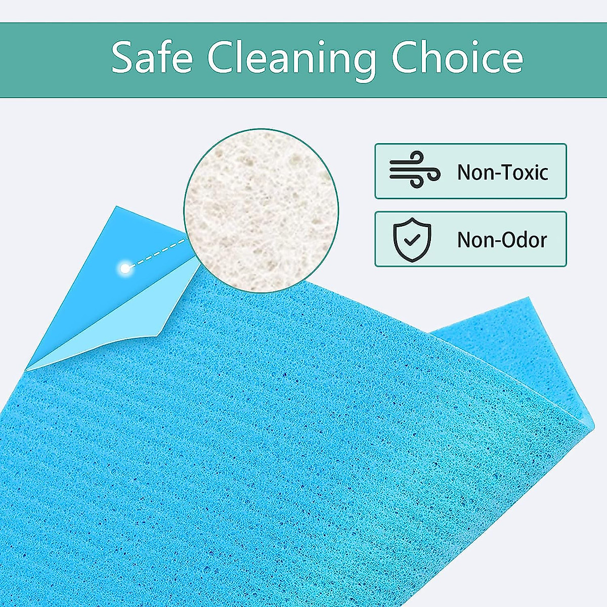 HOMEXCEL Swedish Sponge Dish Cloth, 12 Pack Reusable, Absorbent Hand Towels, Sponge Cloth for Kitchen, Bathroom, and Cleaning Counters (Pink/Blue/Yellow)