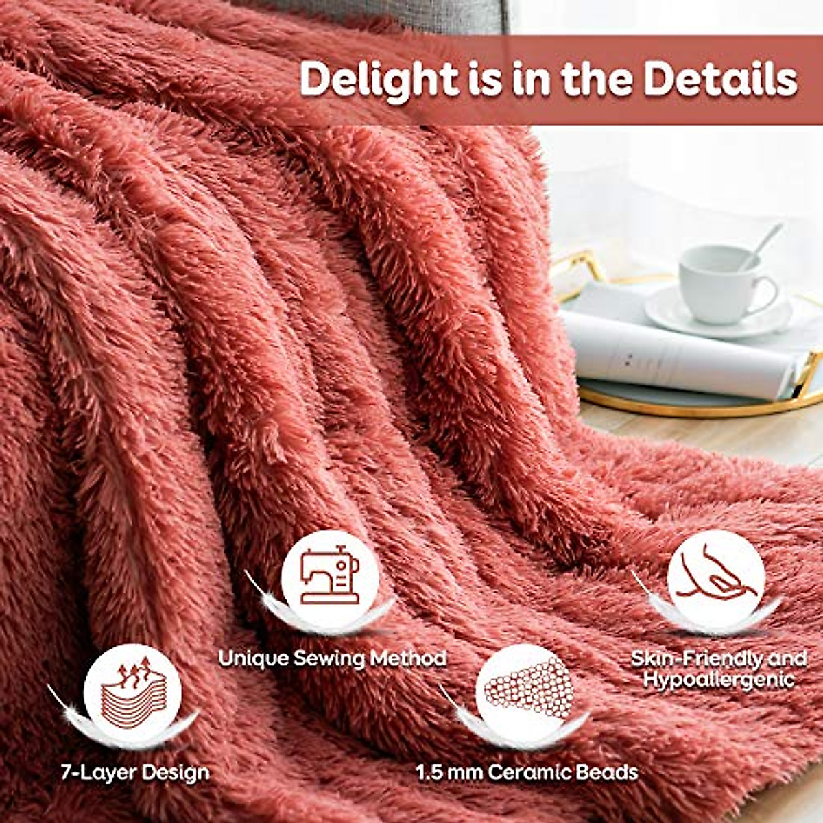 Sivio Weighted Blanket for Adult 20lbs, Shaggy Faux Fur and Soft Sherpa Weighted Throw Blankets Full Size Cozy Weighted Blankets for Men Women Deep Sleep, 60 x 80 Inches