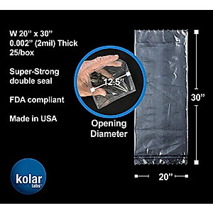 RESILIA Plastic, Leak-Proof Shipping Bags for Live Fish - 20" x 30" 002 mil, Double Bottom Seal, for Freshwater & Saltwater Fish, Case of 25