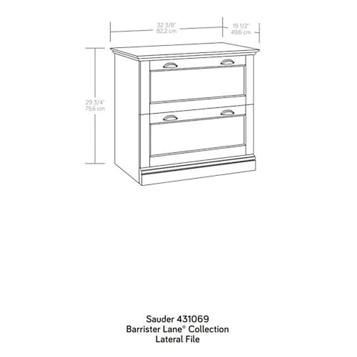 Pemberly Row Mid-Century Engineered Wood Lateral File Cabinet in White Plank