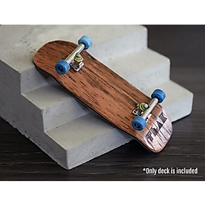 Teak Tuning Prolific Wooden Fingerboard Deck, 33.5mm x 96mm Boxy Shape - Two Tone - 6 Ply with Double Color Mid Plies - Includes Prolific Foam Tape