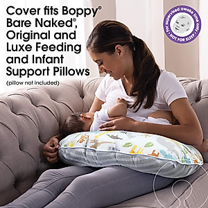 Boppy Cozy Nursing Pillow Cover, Pastel Animal Stripe, Minky Fabric in a Fashionable Two-Sided Design, Fits All Boppy Nursing Pillows and Positioners