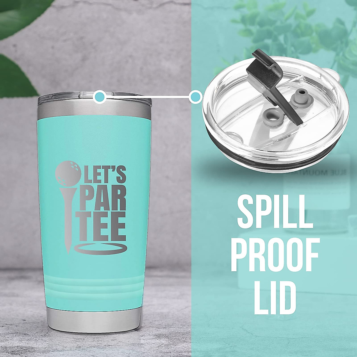Onebttl Golf Gifts for Men, Funny Golf Gifts for Men 20oz Tumbler, Golf Dad Gifts, Fathers Day Golf Gifts, Birthday Gifts, Gifts for Golf Lovers - Teal - Let's Partee