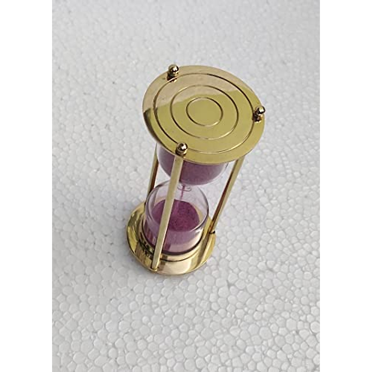 Antique Hourglass Sand Timer 3 min. Decorative Modern Brass Sand Timer Hourglass hanzla Collection by Indian Instruments, 6 inch