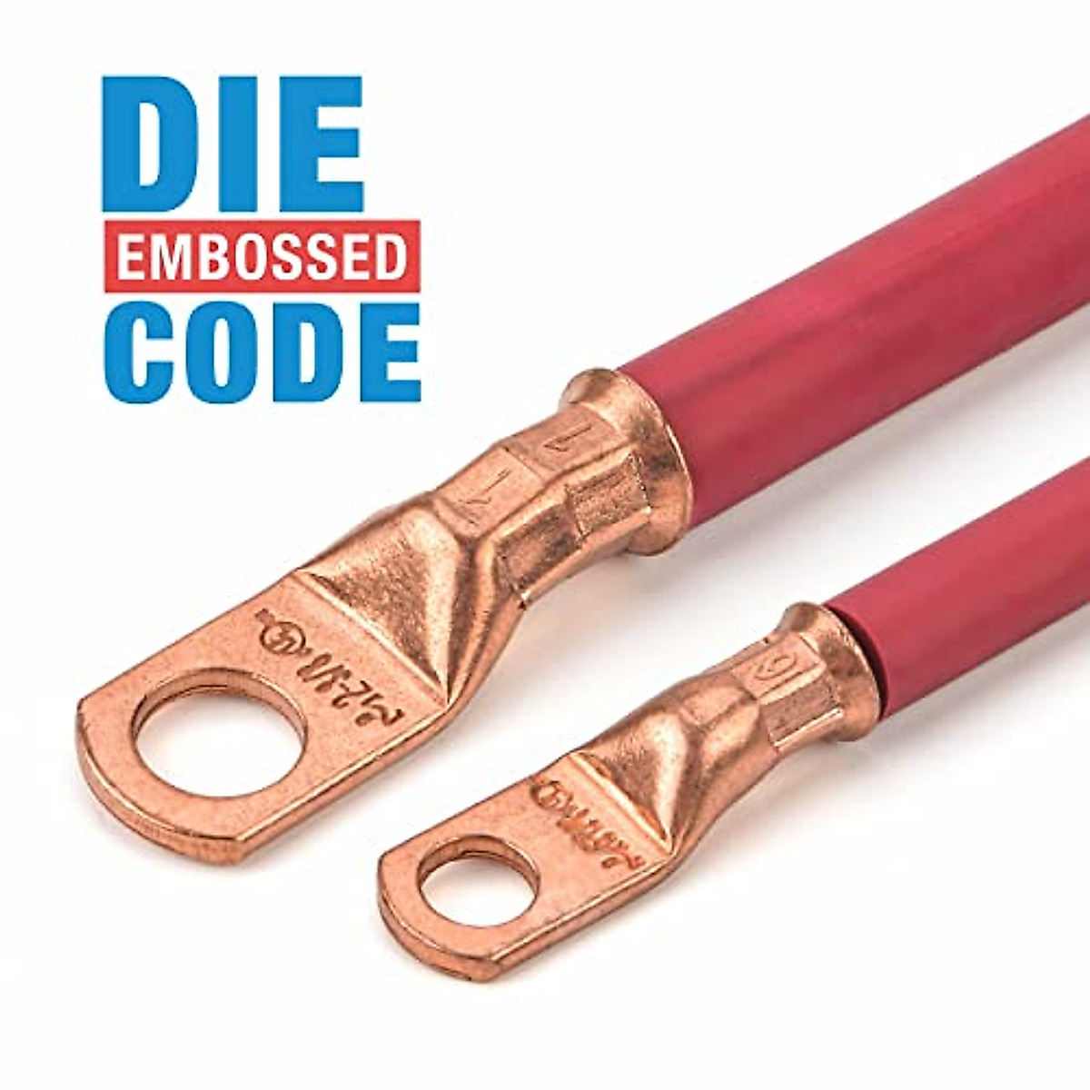 iCrimp Battery Cable Lug Crimping Tool for 8, 6, 4, 2, 1, 1/0 AWG Heavy Duty Wire Copper Lugs, Battery Terminal, with Wire Shear Cutter