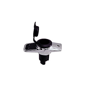 Perko 10603B0DP Chrome-Plated 3-Pin Plug-In Light Base with 5° Rake - 3.75" x 1.75" Base