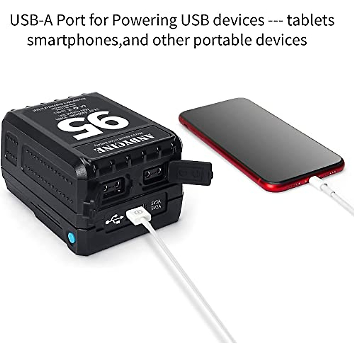 ANDYCINE Mini V-Mount Battery V-Lock 95Wh 10A Draw Batteries with Dual D-Tap & USB-A Output to Power Camcorder Camera,Compatible with BMPCC 4K,6K, Led Studio Lights(Battery Charger NOT Includ)