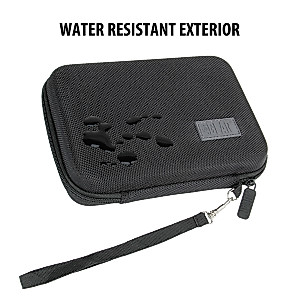 USA Gear Mini PC Case Compatible with Raspberry Pi 3, Raspberry Pi 4, Zero, and Model B Motherboard - Water Resistant, Accessory Storage, Wrist Strap, and Security Strap - Black