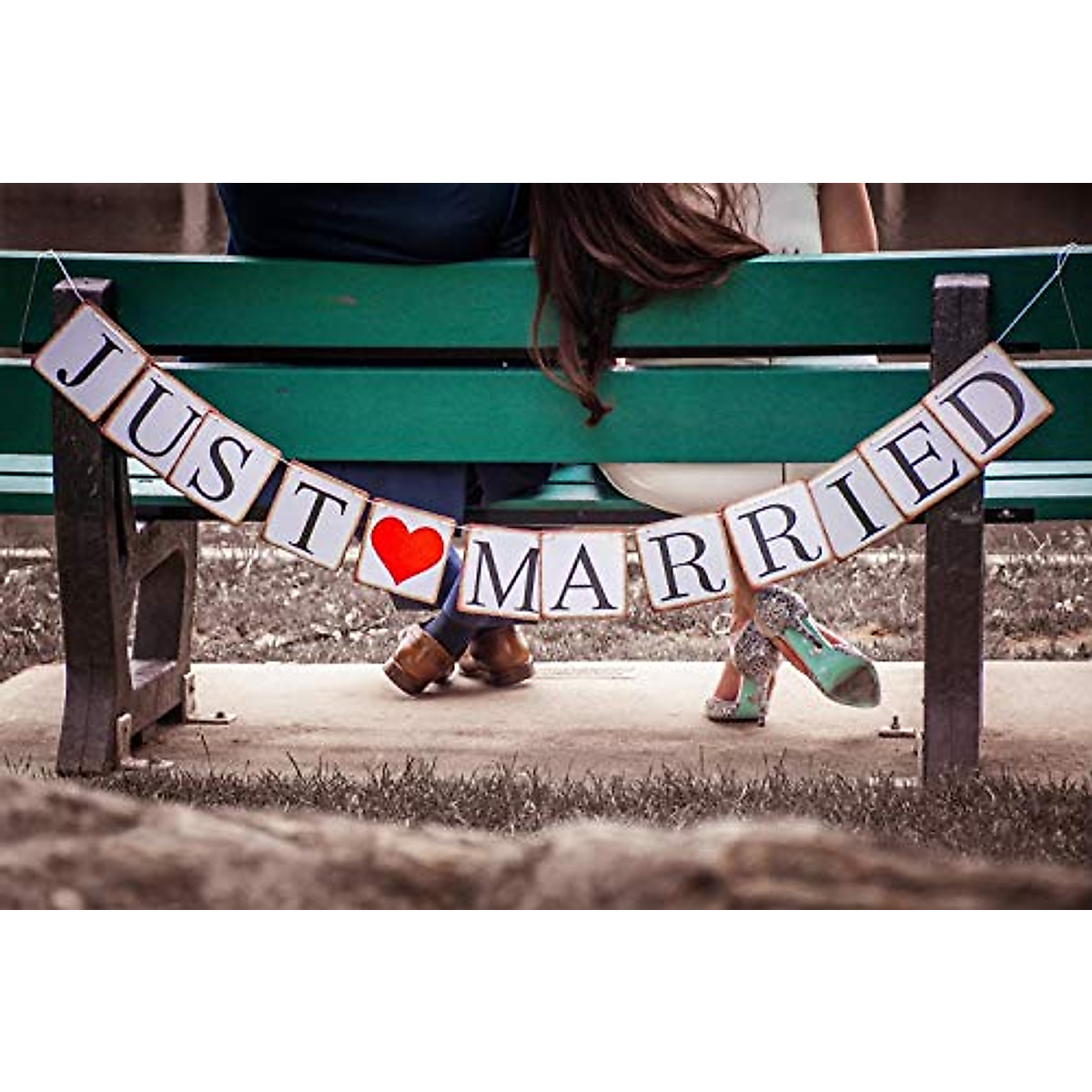 Honbay Just Married Wedding Banner Wedding Decorations Romantic Wedding Photo Props