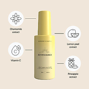 Suntouched Beach Blonde Hair Lightener - Citrus & Chamomile Highlighting Spray for Vegan Highlights, Cruelty, Paraben, Ammonia & Bleach-Free, 3.38 FL Oz