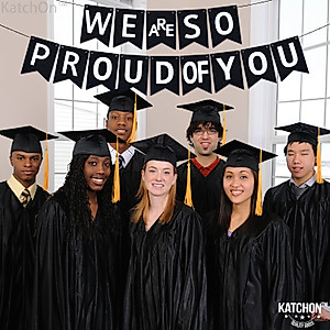 KatchOn, We are So Proud of You Banner - Huge, 10 Feet, No DIY | Congratulations Banner, Black and White Graduation Decorations Class of 2024 | Graduation Party Decorations | Karate Party Decorations