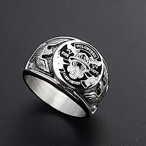 DTH STORE USA Military Ring United States Marine US Army Men Signet Rings Corps Fashion Stainless Steel Jewelry