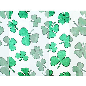 Rosemarie Collections Women's St. Patrick's Day Irish Clover Silky Stripe Lightweight Fashion Scarf (Shamrocks And 4 Leaf Clovers)