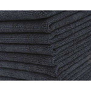 HYLLZB Microfiber Kitchen Dish Cloth Cleaning Rags, 9 Pack Microfiber Cleaning Cloth for Glasses, Lint Free Cloth Rags for Household Cleaning or Cooking, 12 x 12 Inches (Black)