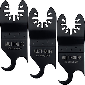 3PCS Oscillating Saw Blades, Wood Metal Multitool Quick Release Blades for Cutting PVC Carpet and Cardboard, Fit Dewalt Rockwell Milwaukee Makita Dremel Bosch Ridgid Craftsman, Black