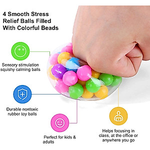 CJZZ Rainbow Stress Balls Fidget Toy, Rainbow Relief Squeezing Stress Ball for Kids Adults, Tear-Resistant, Non-Toxic,Suit ADHD, OCD, Funny Stress Ball (A1)