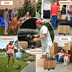 Trash Bag Holder with Wheels 30-60 Gallons Leaf Bag Holder for Leaves Weeding Camping Party,2 in 1 Multi-Function 500 LB Folding Hand Truck for Travel Moving Shopping Office(Black)