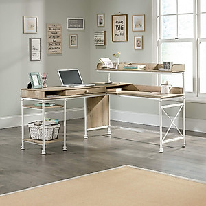 Sauder Canal Street L-Shaped Desk, Coastal Oak finish