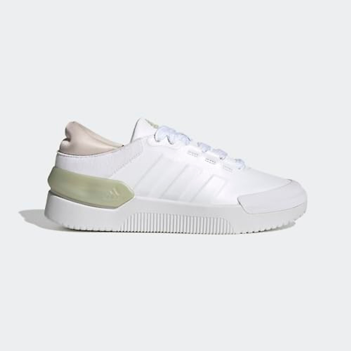 adidas Women's Court Funk Shoes, Cloud White-linen Green, 8