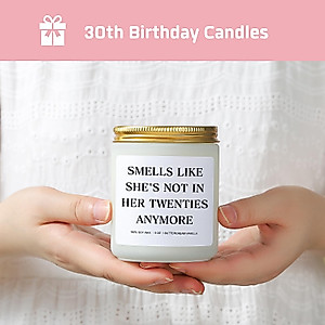30th Birthday Gifts for Her, Happy 30 Year Old Birthday Gifts for Women, Daughter, Sister 30th Birthday Gift Ideas, Dirty 30 Birthday Decorations - Vanilla & Buttercream Scent 30th Birthday Candle
