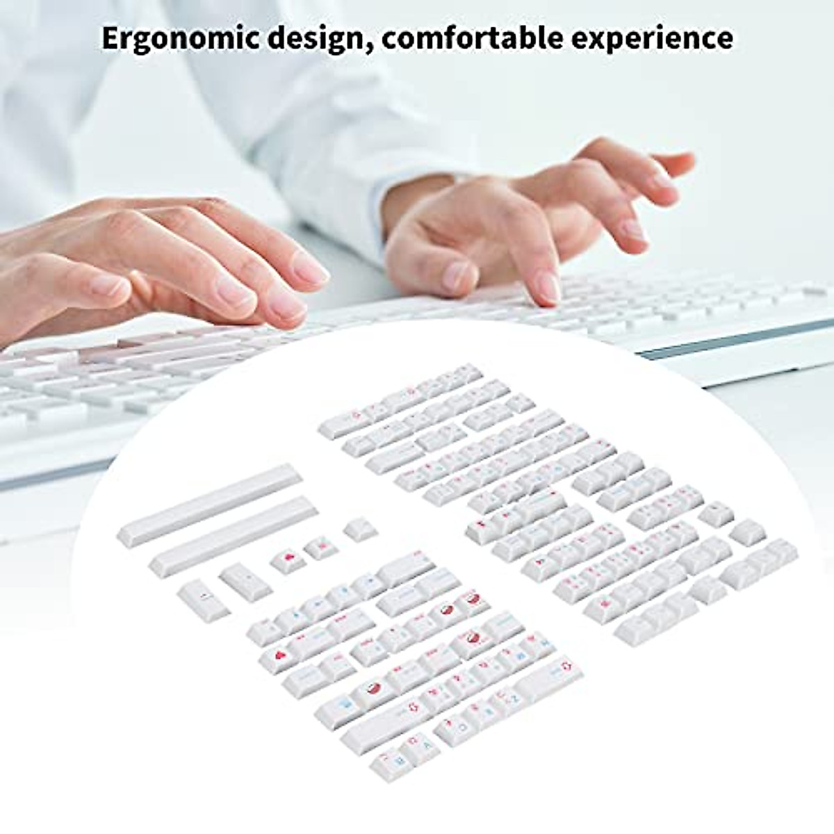 Yoidesu 123 Keys Japanese Sushi Keycaps, Cartoon PBT Keycap for General Mechanical Keyboard Oil Resistant Gaming Keyboard Keycap with Shaft Puller(Sushi)