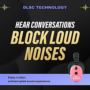 Pro Ears Gold II 26 Ear Muffs, NRR 26, Military Grade Electronic Hearing Protection with DLSC Compression, Gel Ear Seals & Auto Shut Off, Amplifies Sound 8x, Made in USA, Pink