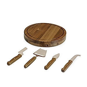 TOSCANA - a Picnic Time brand Circo Cheese Board and Knife Set - Charcuterie Board Set - Wood Cutting Board, (Acacia Wood)