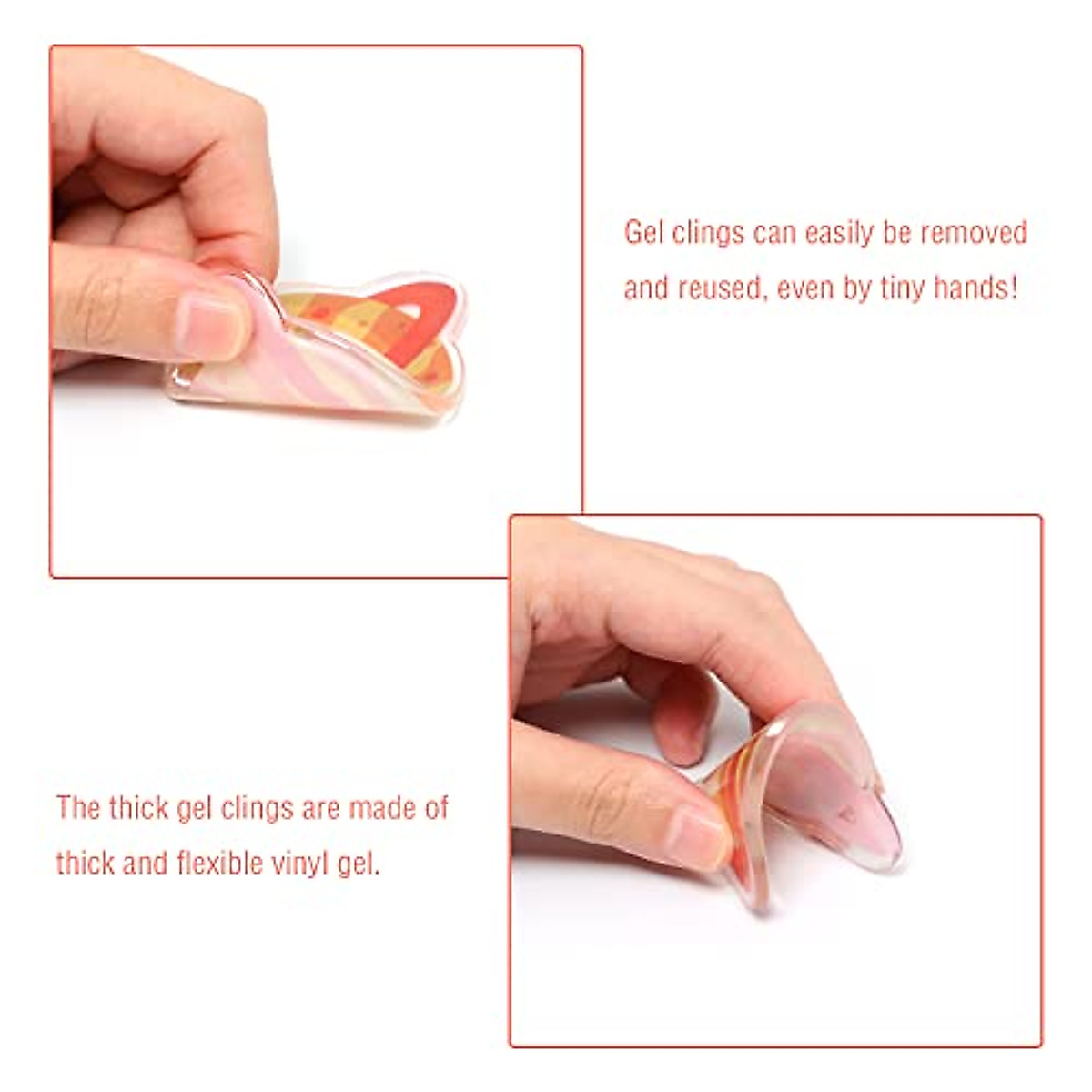 20 PCS Outer Space Thick Gel Clings Galaxy Window Gel Clings Decals Stickers for Kids Toddlers and Adults Home Airplane Classroom Nursery Outer Space Party Supplies Decorations Removable and Reusable