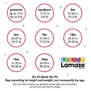 Lamaze Baby Super Combed Natural Cotton Sleep n Play, Zipper and Snap Closure Footed Sleepwear, 2 Pk, Grey Moon and Stars, 9 Months