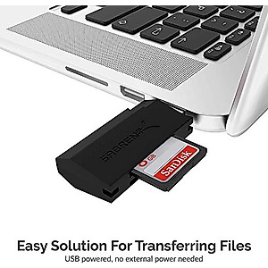 SABRENT SuperSpeed 2 Slot USB 3.0 Flash Memory Card Reader for Windows, Mac, Linux, and Certain Android Systems Supports SD, SDHC, SDXC, MMC/MicroSD, T Flash [Black] (CR-UMSS)