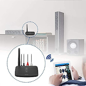 Besign BE-RCA Pro Long Range Bluetooth Adapter for Bluetooth Music Streaming, Black