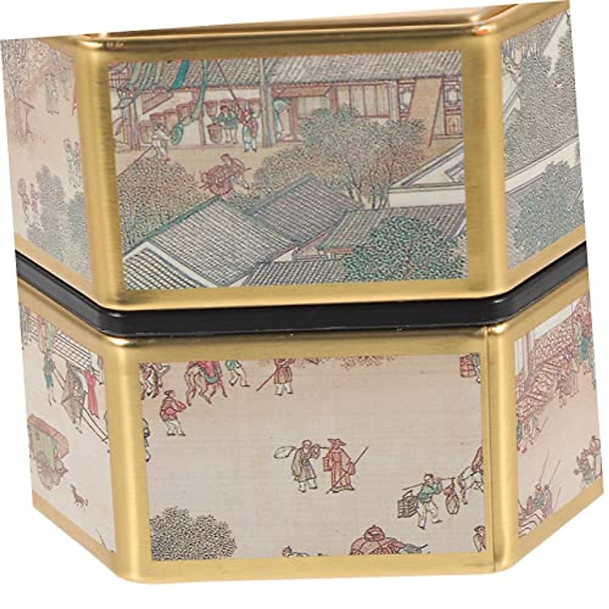 Didiseaon metal cookie tin snack container metal can with lid snacks container coffee bean jar loose leaf tea storage round tea tin tea bag holder teabags organizer tea and coffee organizer