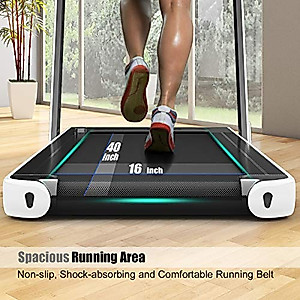 GYMAX Walking Pad, 2.25HP Dual Display Foldable Treadmill for Home with Remote/Smart App Control, Portable Compact Treadmill for Office Under Desk, Folding Running Machine for Small Spaces (White)