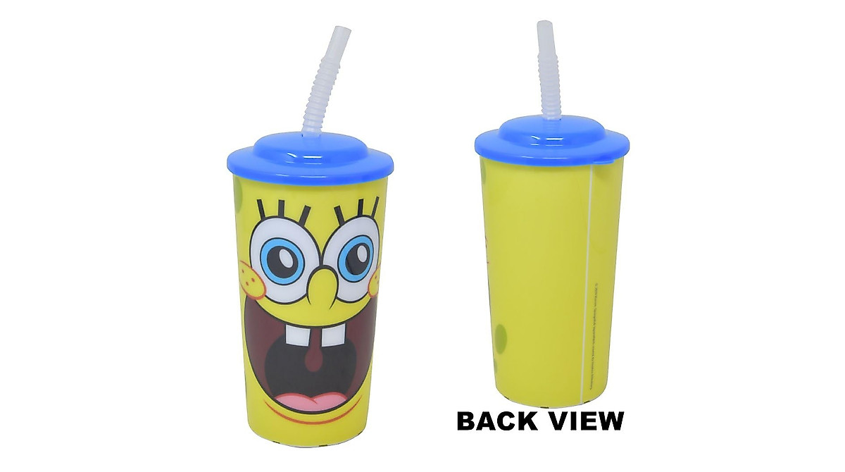 Spongebob Kids Reusable Cups 16Oz | Party Favor Bundle for Boys & Girls