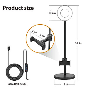 ONEXT USB LED Desk Lamp with Phone Holder Flexible Gooseneck 3 Color Modes 10 Brightness Dimmable for Reading Nightlight Work