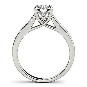 JewelMore 1/2ctw Diamond Engagement Ring in 10k White Gold (white-gold, 8)