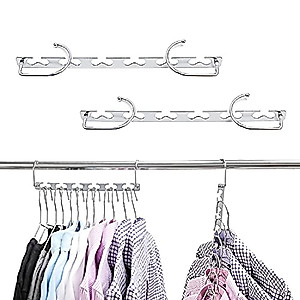 Magic Clothing Hangers Space Saving Sturdy Metal Hangers Wardrobe Closet Organizer Space Saving Hanger Pack of 6 Cascading Hangers