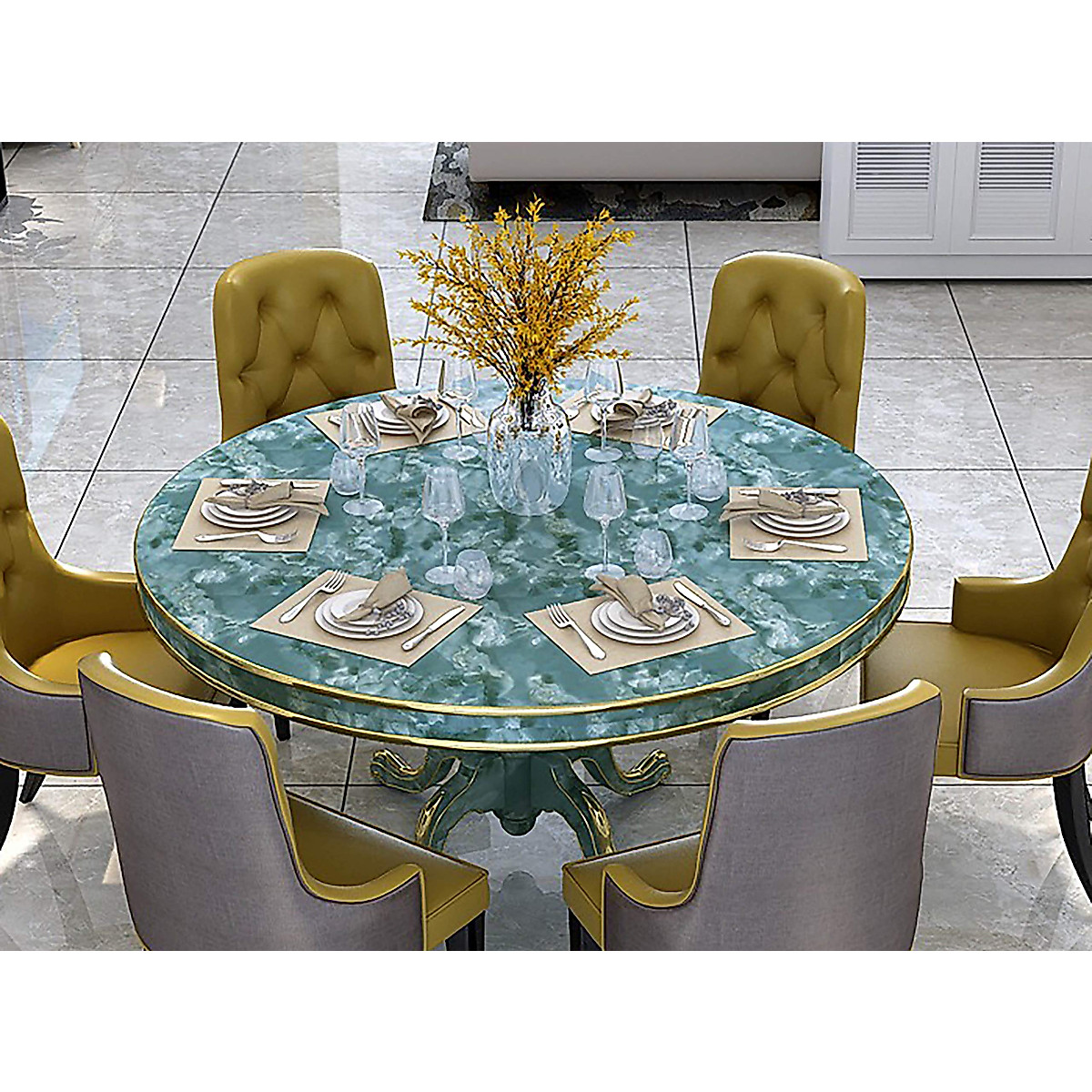 EBuyers Marble Paper for Kitchen, countertop Cover, Cabinet Paper, Shelf Liner Furniture Cover Made of PVC Easy to Remove Without Leaving Mark (11.8"x196", Sky Blue)